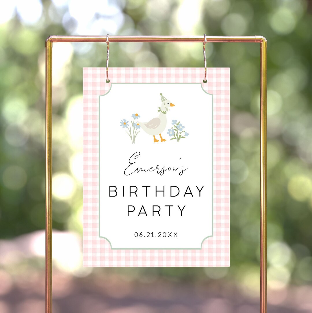 Silly Goose Birthday Welcome Sign Template, Goose First Birthday Party ...