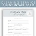 Professional Residential Cleaning Service Client Intake Form, Editable ...