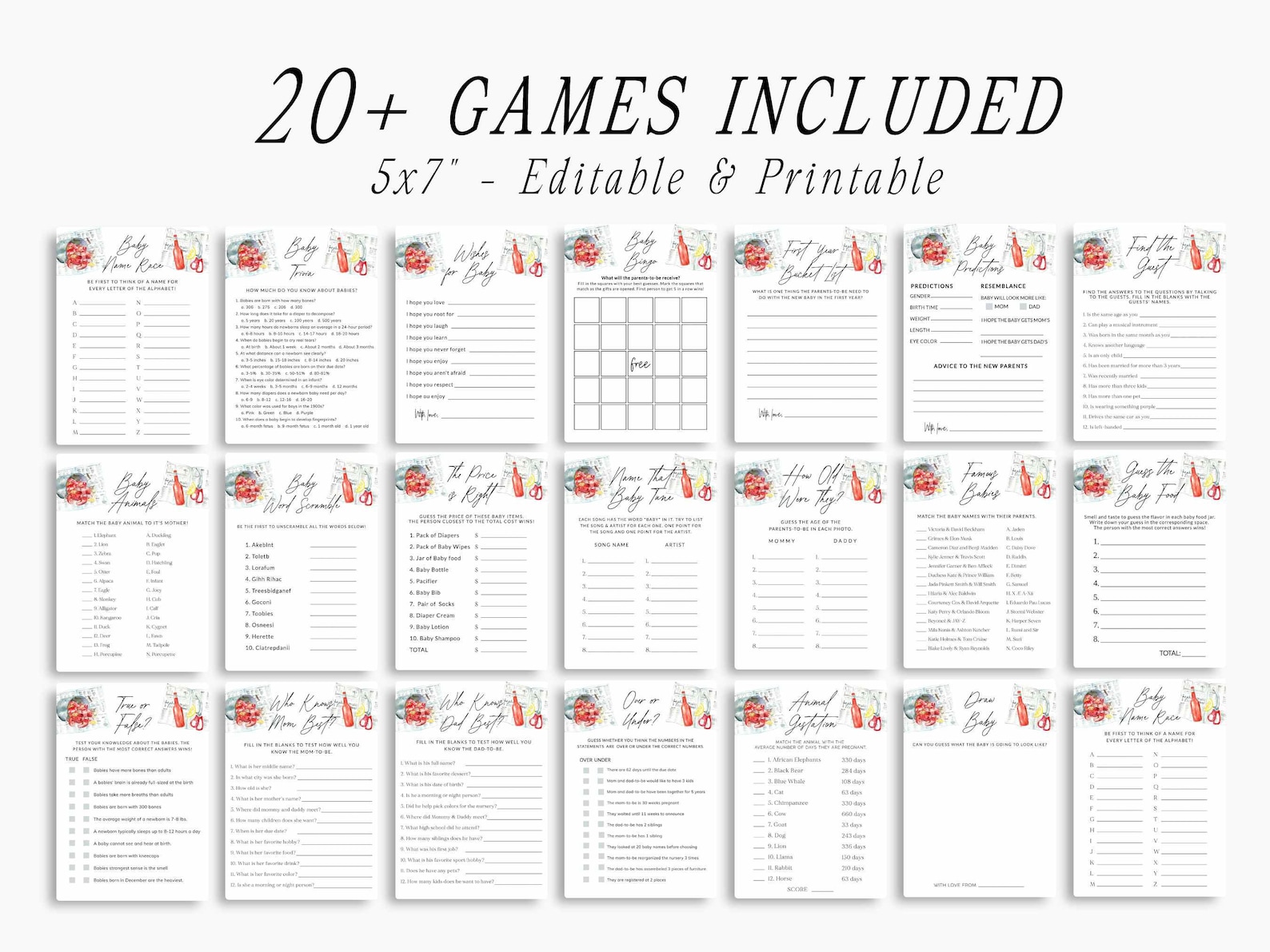 Crawfish Boil Baby Shower Game Bundle, Backyard Baby Shower Games, Baby ...
