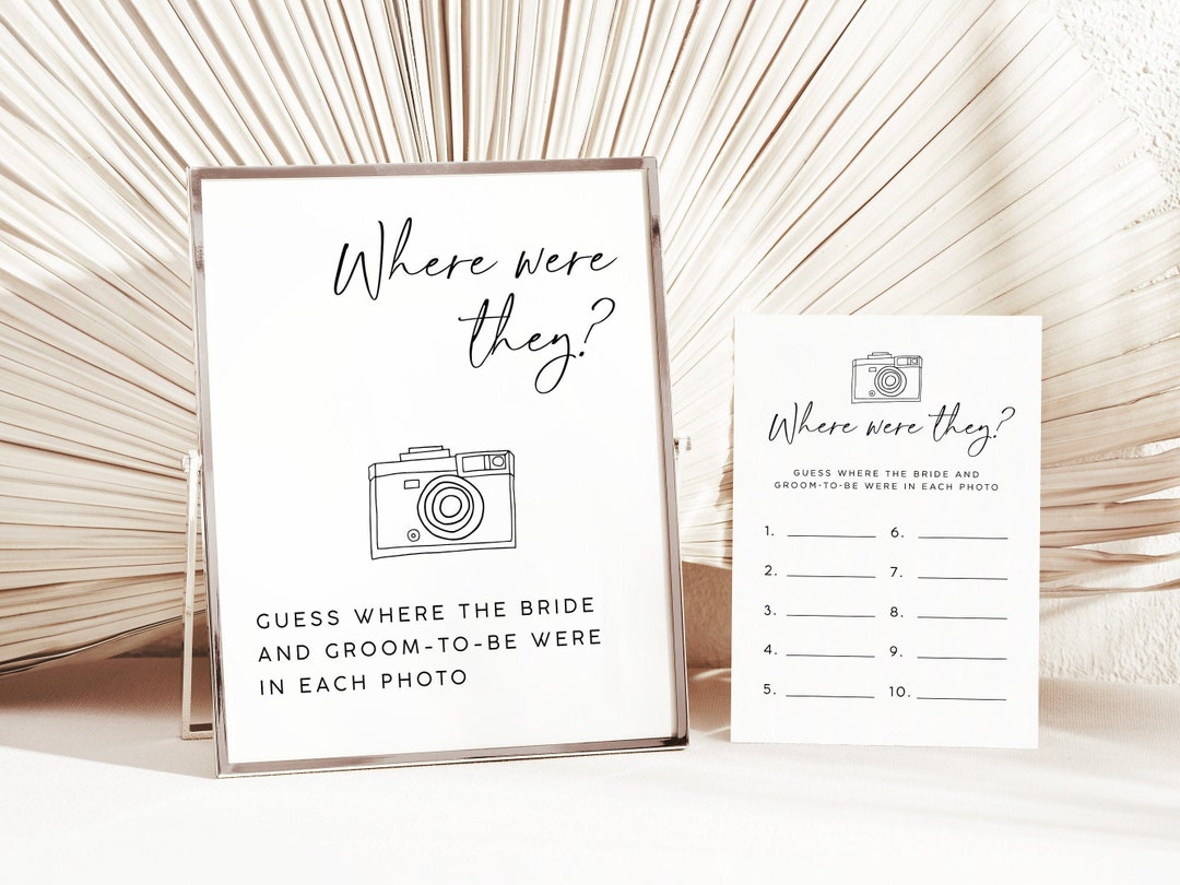 Engagement Party Games Template, Where Were They Game, Proposal Party ...
