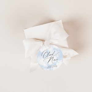 The Bride is on Cloud Nine Round Sticker Template, Cloud Nine Bridal ...