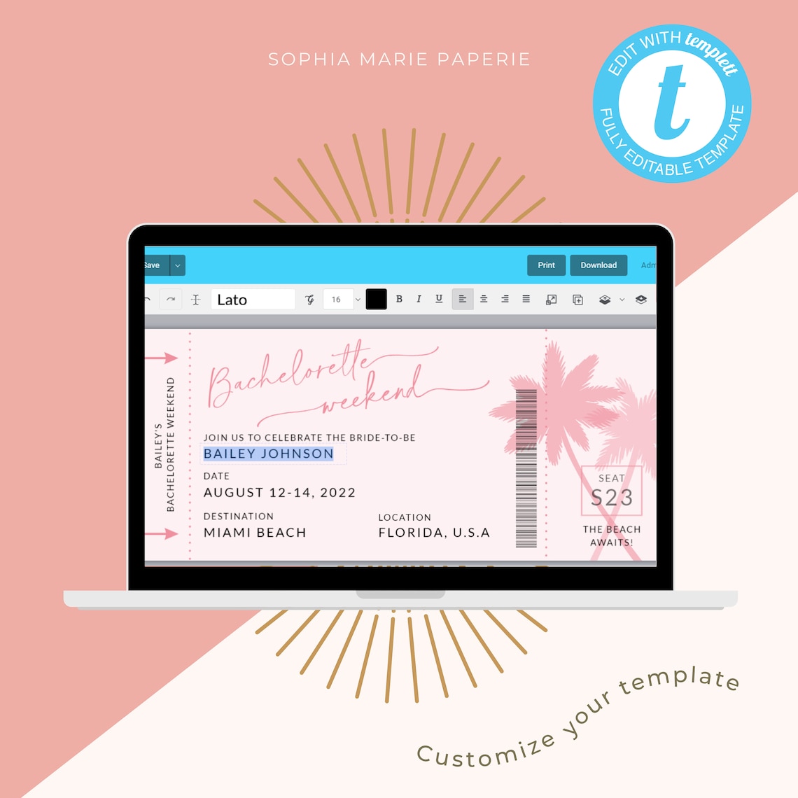 Beach Bachelorette Party Boarding Pass Bachelorette Weekend | Etsy