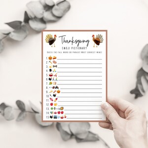 Thanksgiving Emoji Pictionary Game, Thanksgiving Printable Games, Fun ...