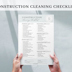 Professional Construction Cleaning Checklist, Editable House ...