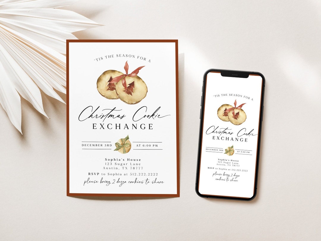 Christmas Cookie Exchange Invitation Template, Holiday Cookie Exchange ...