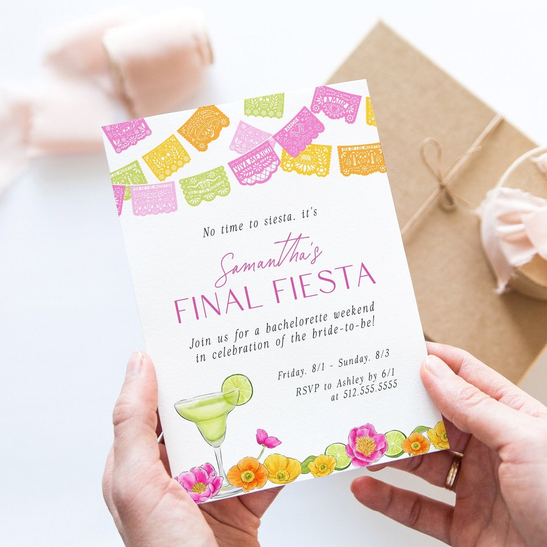 Final Fiesta Bachelorette Invitation Template, Final Fiesta Invitation ...
