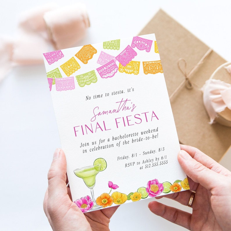 Final Fiesta Bachelorette Invitation Template Final Fiesta - Etsy