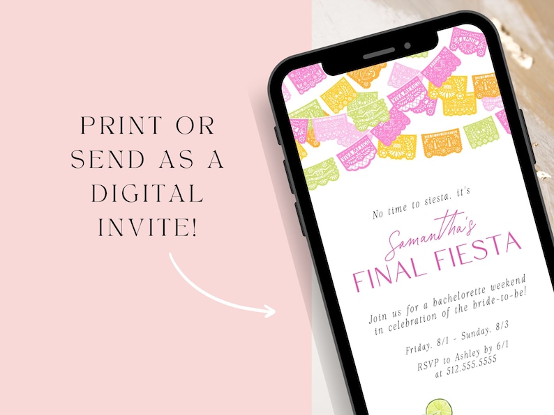Final Fiesta Bachelorette Invitation Template Final Fiesta - Etsy