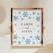 Snowflake Baby Shower Sign, Baby Shower Cards and Gifts Sign, Snowflake ...