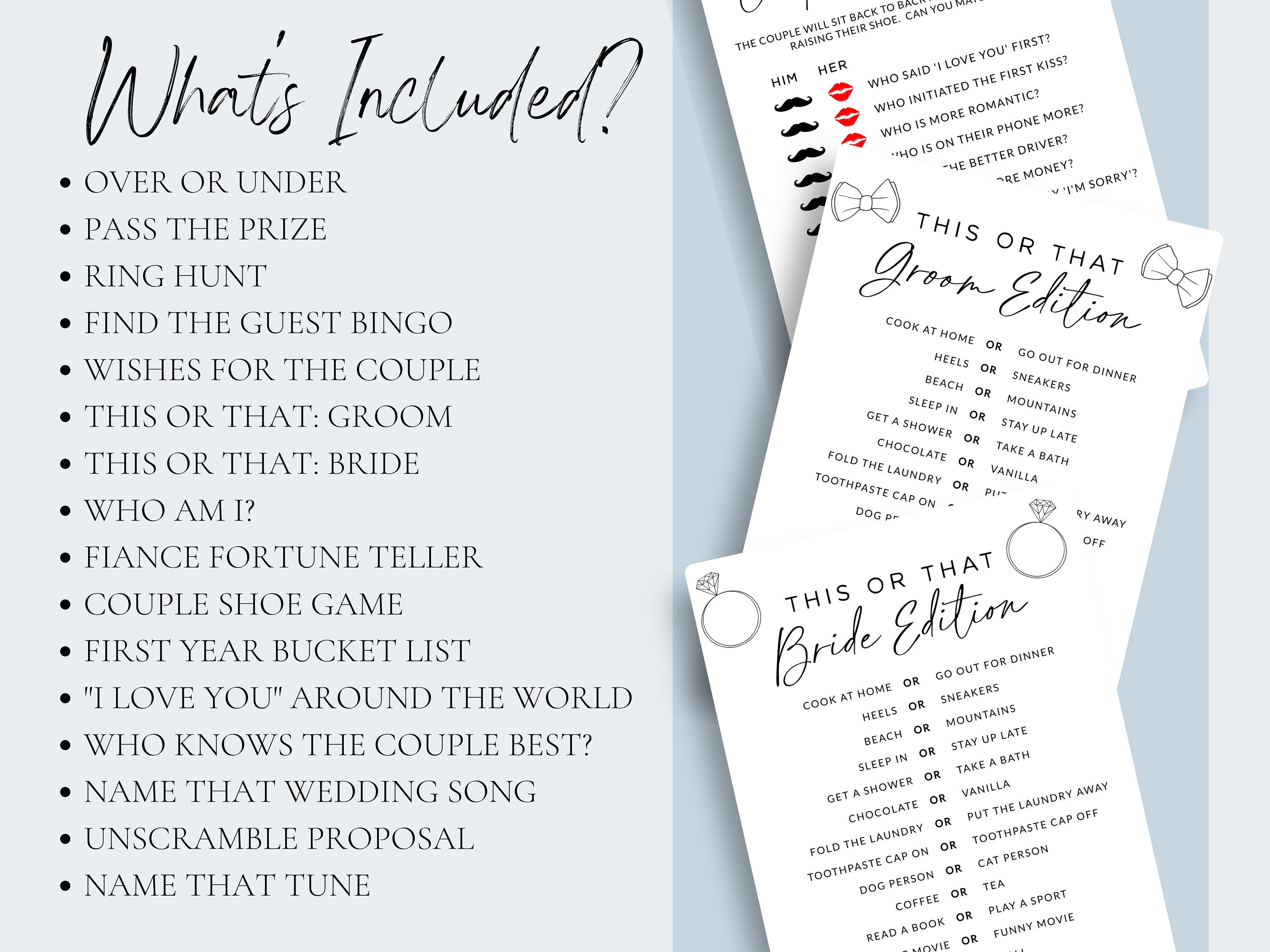 Engagement Party Games Bundle | Engagement Party Games | Proposal Party ...