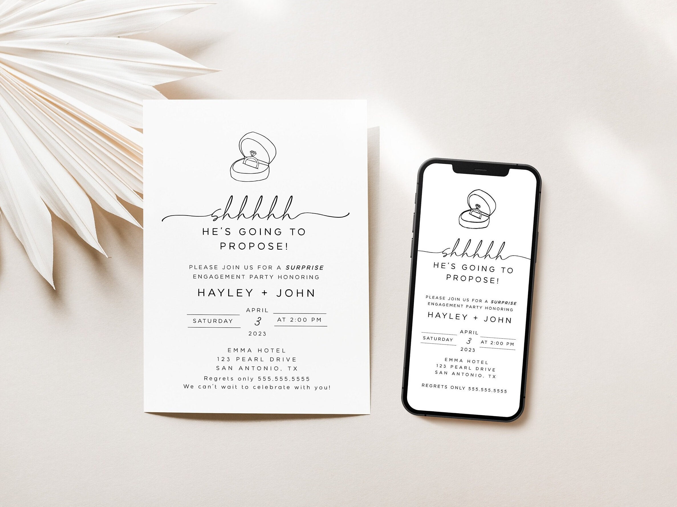 Surprise Engagement Invitation Templates