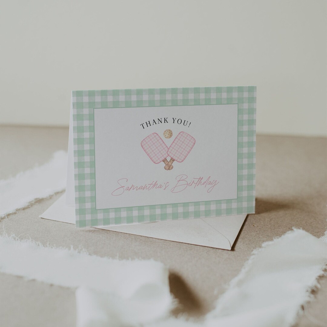 Pickleball Birthday Thank You Template, Pickleball Birthday Party ...