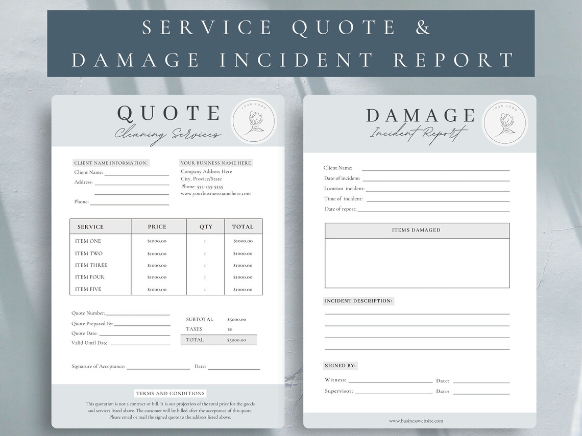 EDITABLE Cleaning Service Contract Bundle, Maid Forms Template, Janitor ...