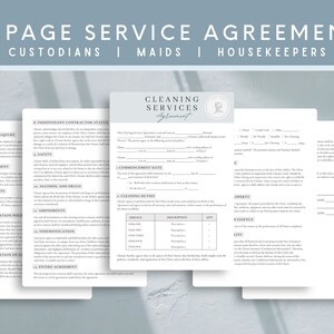 EDITABLE Cleaning Service Contract Bundle, Maid Forms Template, Janitor ...
