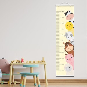 Farm Animal Height Chart Farm Animals Childrens Growth Chart Nursery ...