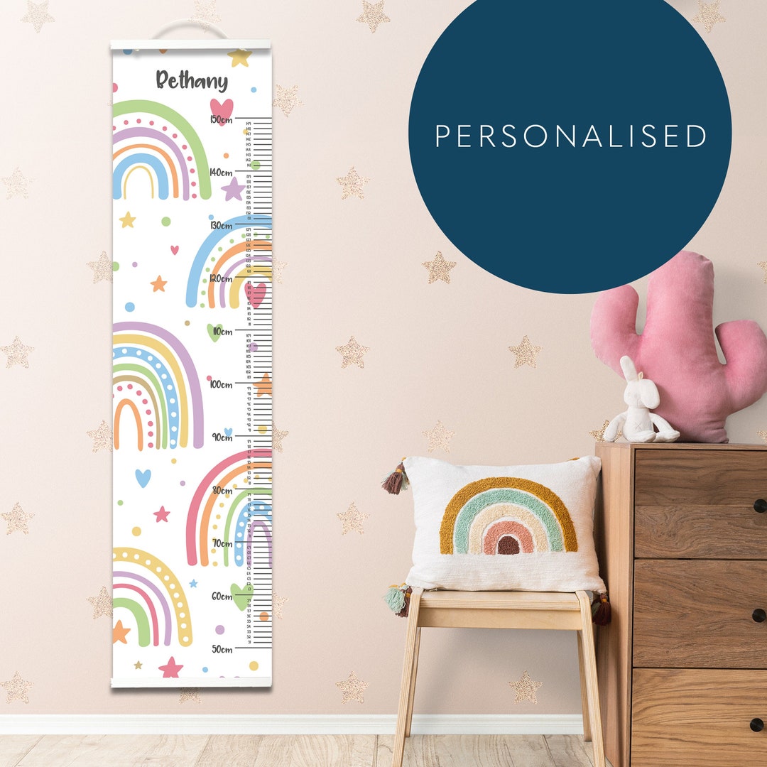 Personalised Rainbow Height Chart Rainbow Illustrations - Etsy