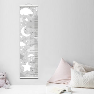 Dreams Height Chart Watercolour Stars, Moon, Cloud Illustrations ...