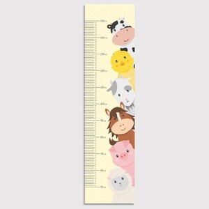 Farm Animal Height Chart Farm Animals Childrens Growth Chart Nursery ...