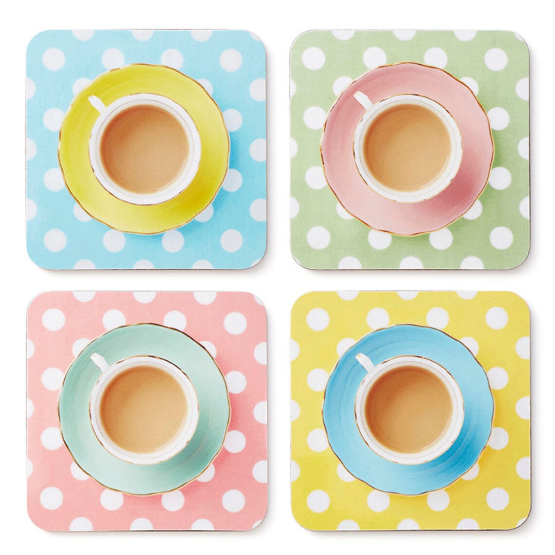 Teacup Coaster Set: Gift for Tea Lover - Drinks Coaster - Tea Coaster ...