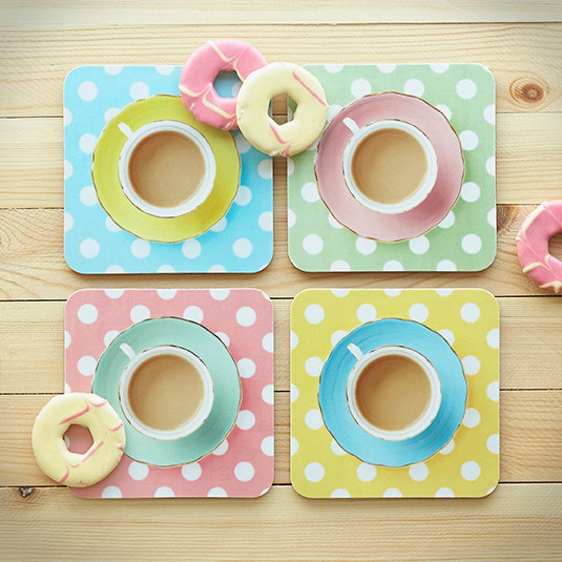 Teacup Coaster Set: Gift for Tea Lover - Drinks Coaster - Tea Coaster ...