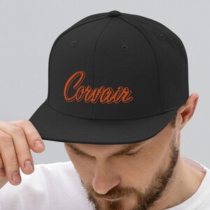 Embroidered Corvair Script Orange Snapback Hat - Etsy
