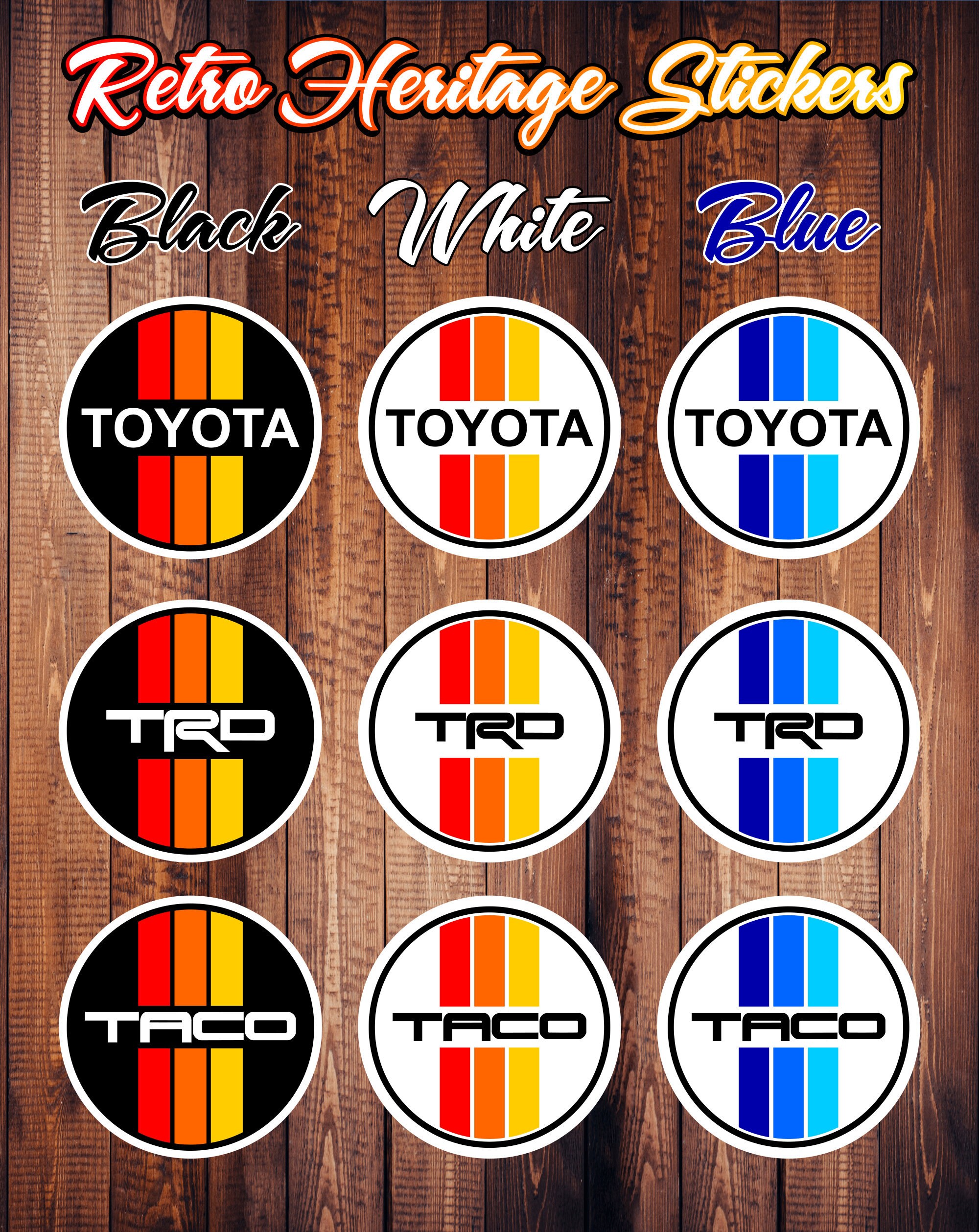 Heritage Retro TRD Stickers Set of 3 | Etsy