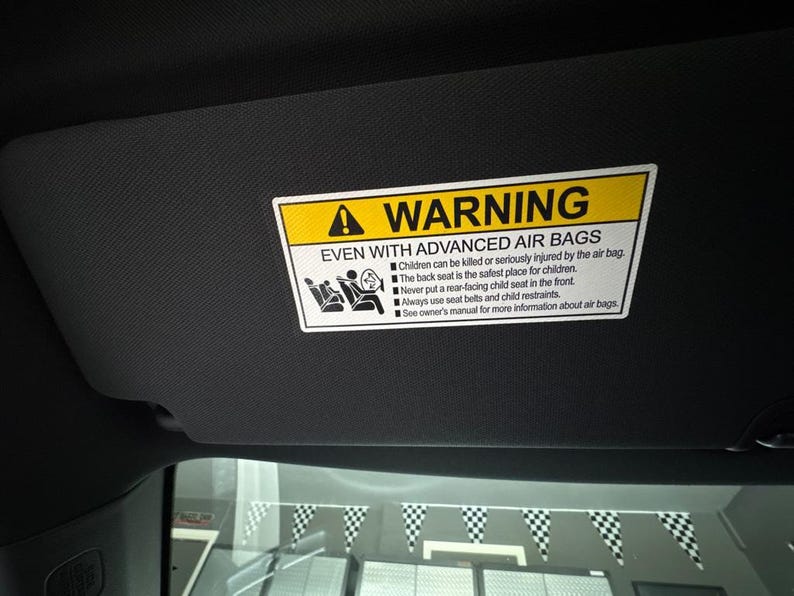 2026 Honda CRV Visor Warning Label Blackout Decals. - Etsy