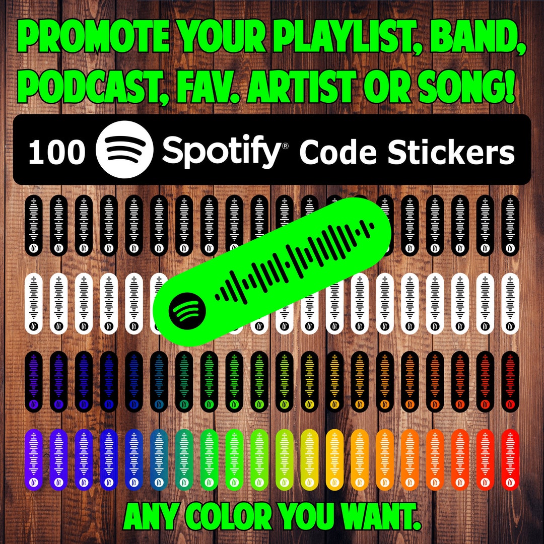 100 CUSTOM Spotify Code Stickers Slaps - Etsy