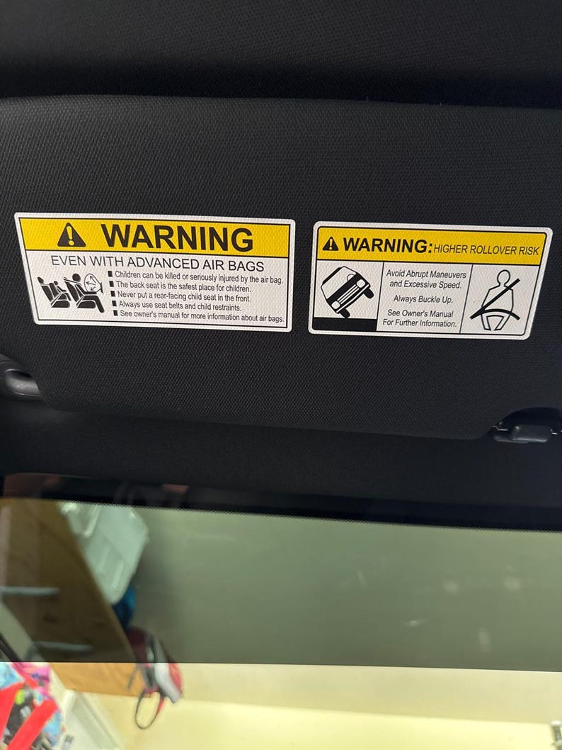 2026 Honda CRV Visor Warning Label Blackout Decals. - Etsy