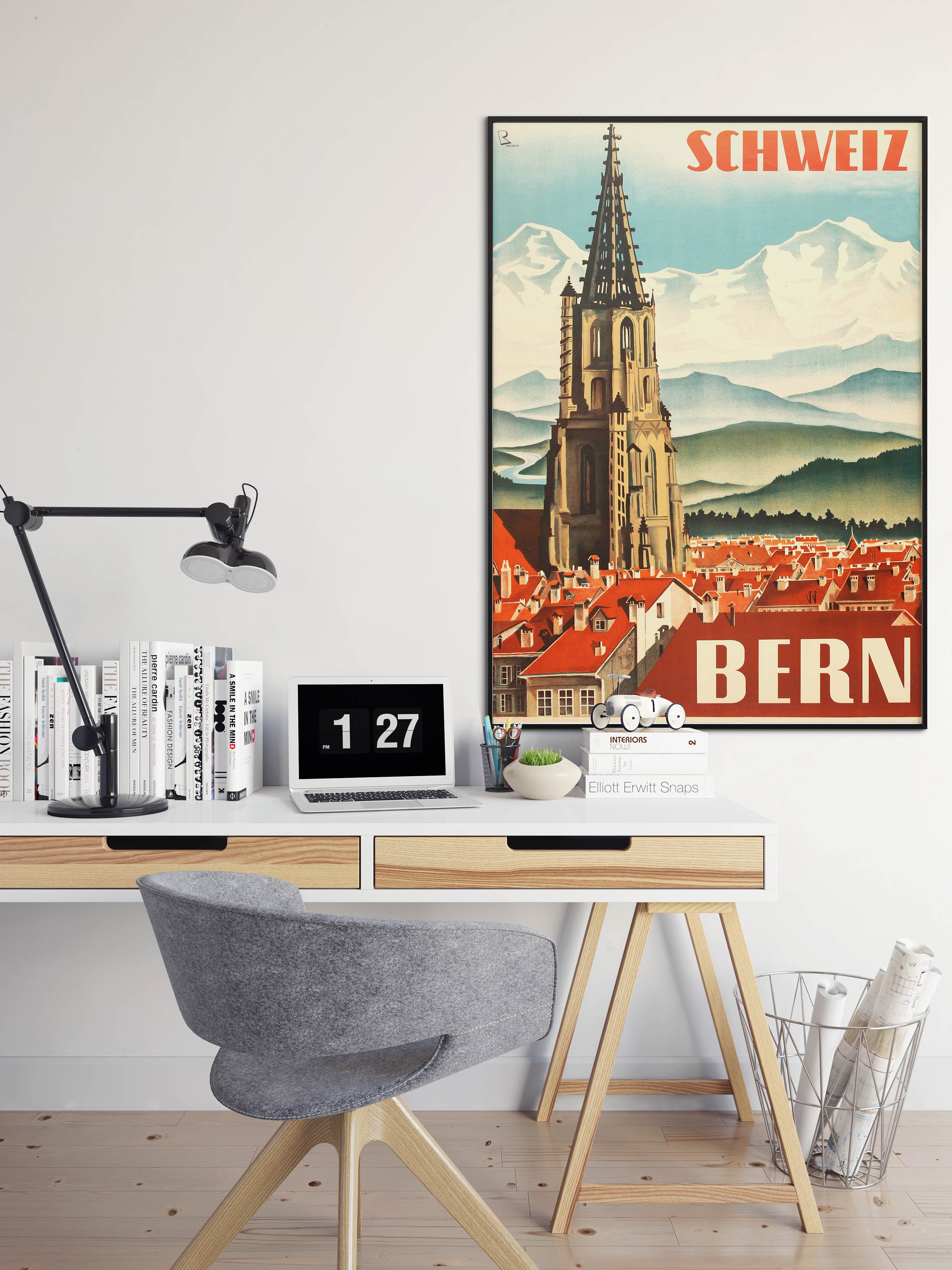 Bern Travel Poster Vintage Travel Print Switzerland Wall Art - Etsy