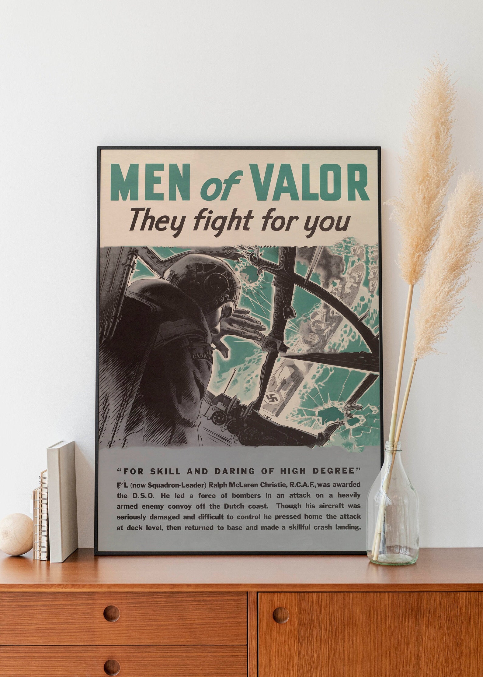 WWII Propaganda Poster: "men of Valor" Canvas/framed Art Print - Etsy