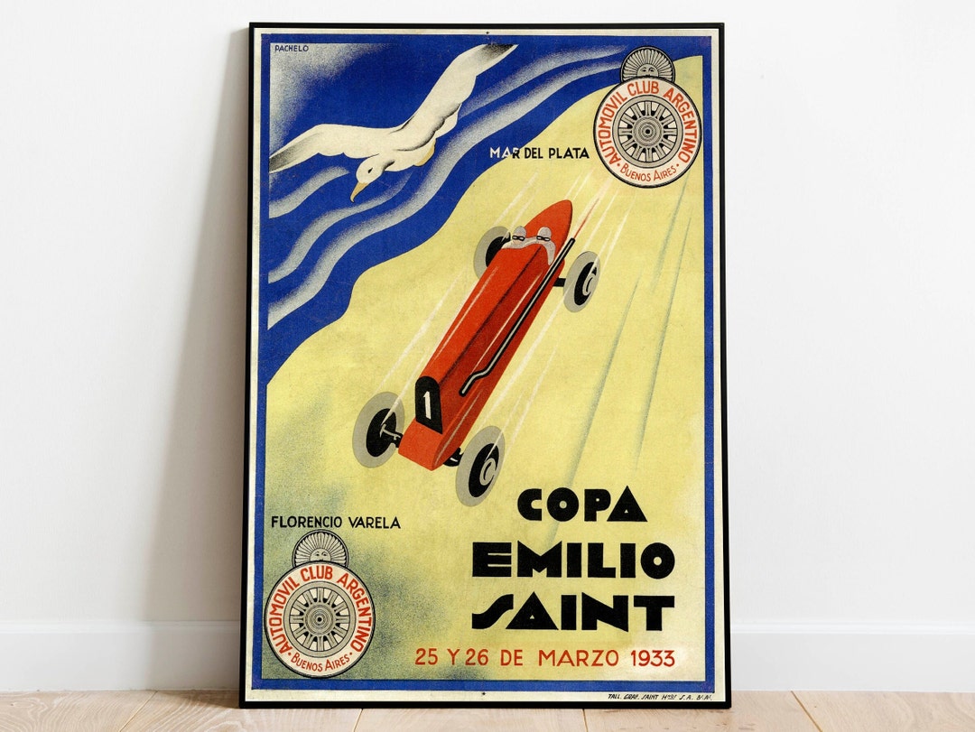 Car Racing Wall Art Print Vintage Sport Prints Canvas Print Wall Art ...