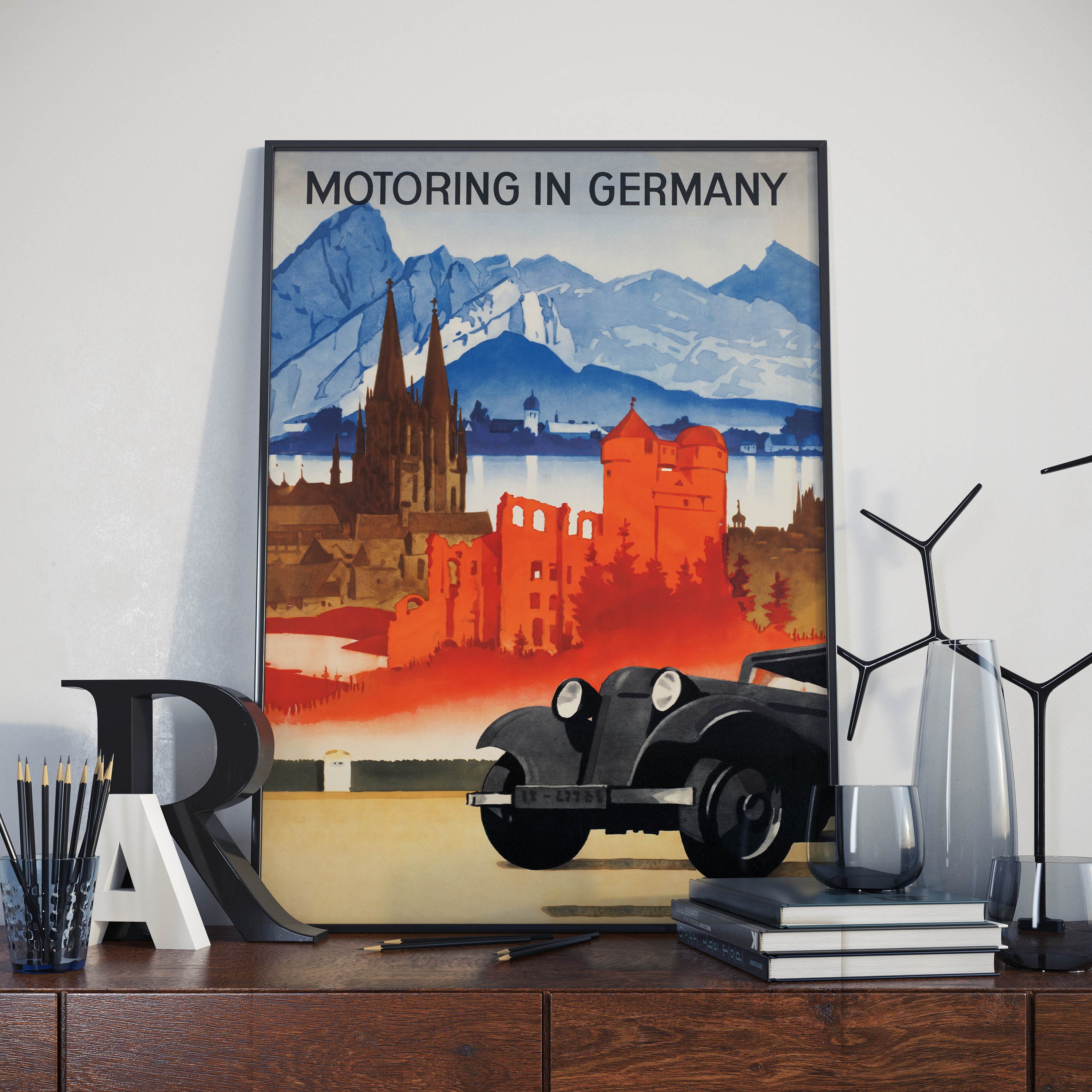 Germany Poster Vintage Framed Art Germany Vintage Travel | Etsy