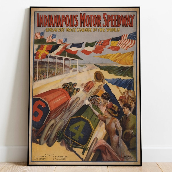 Vintage Speedway Poster - Etsy