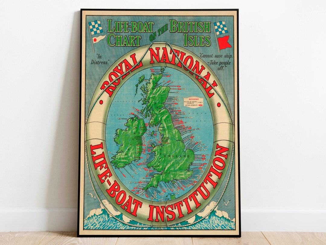 British Isles Old Map Wall Art Poster Vintage Map Framed Art England ...
