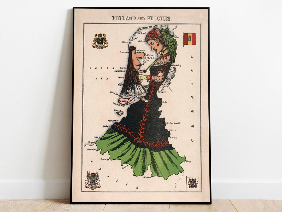 Vintage Map of the Netherlands Wall Art Print Framed Art Old Map Poster ...