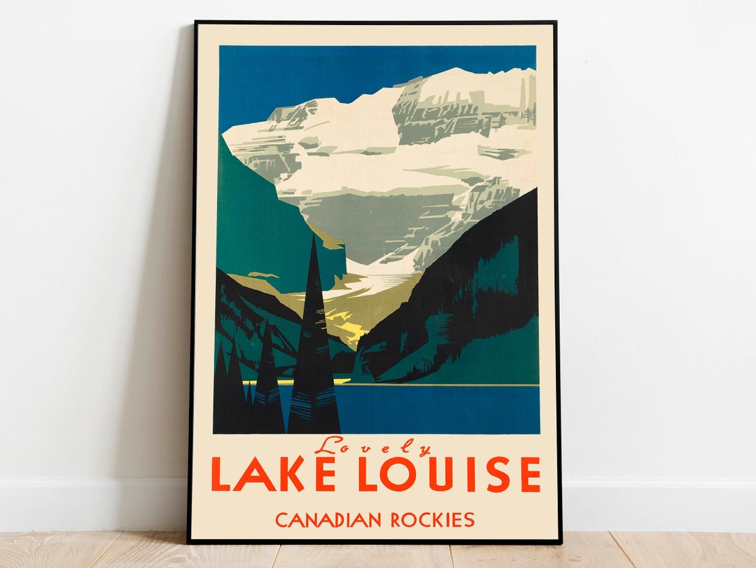 Lake Louise Poster Vintage| Framed Art| Canada Vintage Travel Poster ...