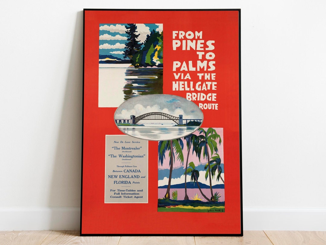 Hell Gate Bridge Vintage Travel Poster Art Print - Etsy