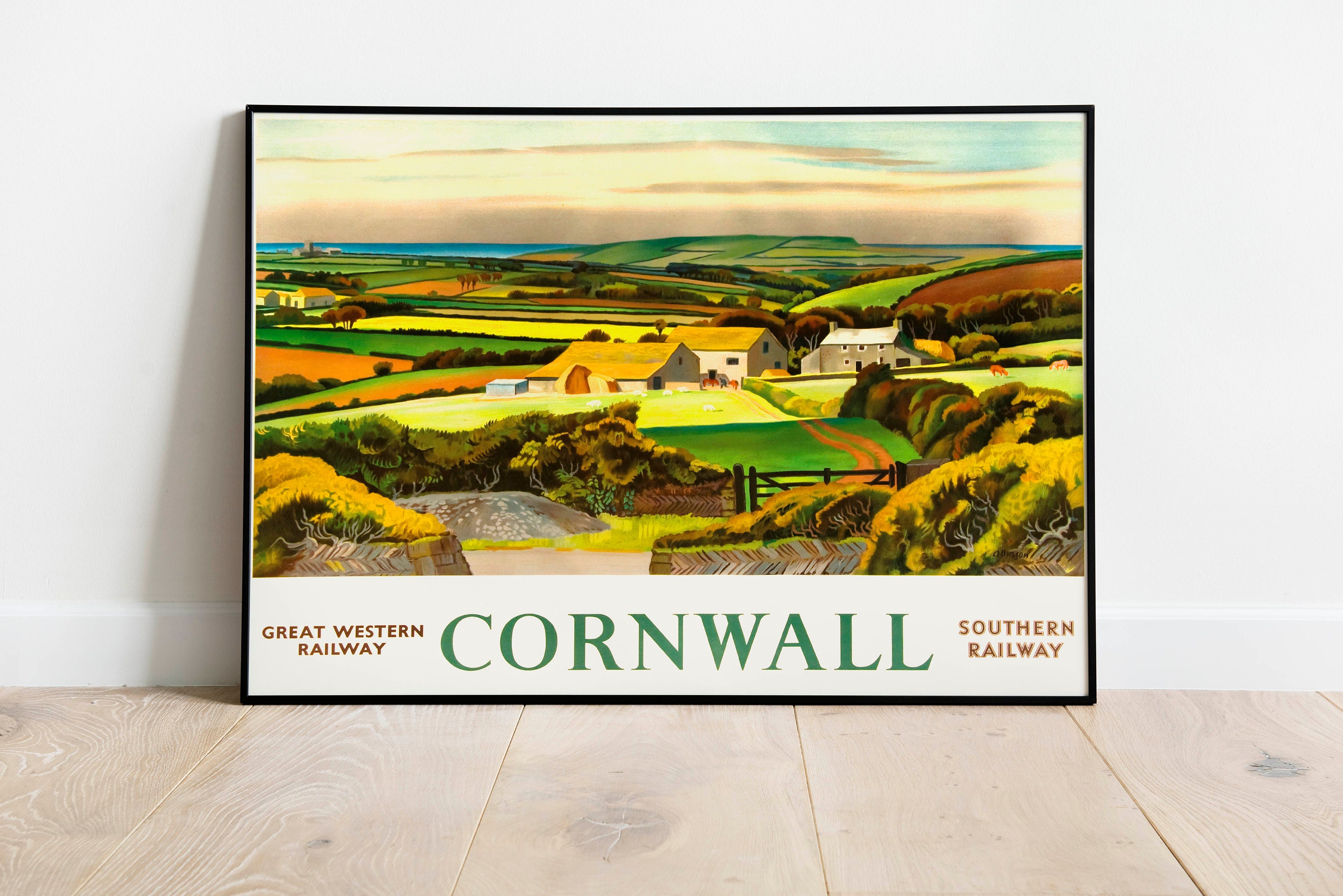 Cornwall Vintage Travel Poster Framed Art Prints Canvas | Etsy