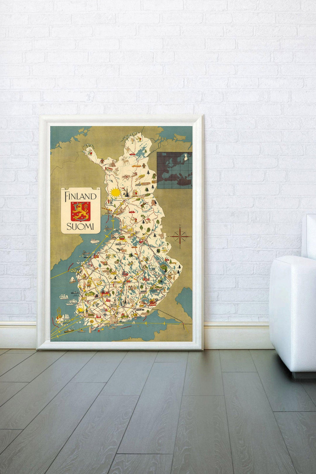 Finland Old Map| Suomi Map| Suomi Old Map| Finland Travel Print ...