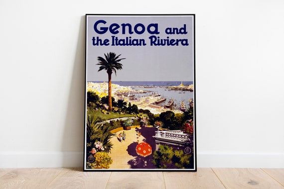 Genoa Wall Art Print Vintage Poster Art Italy Travel Print | Etsy