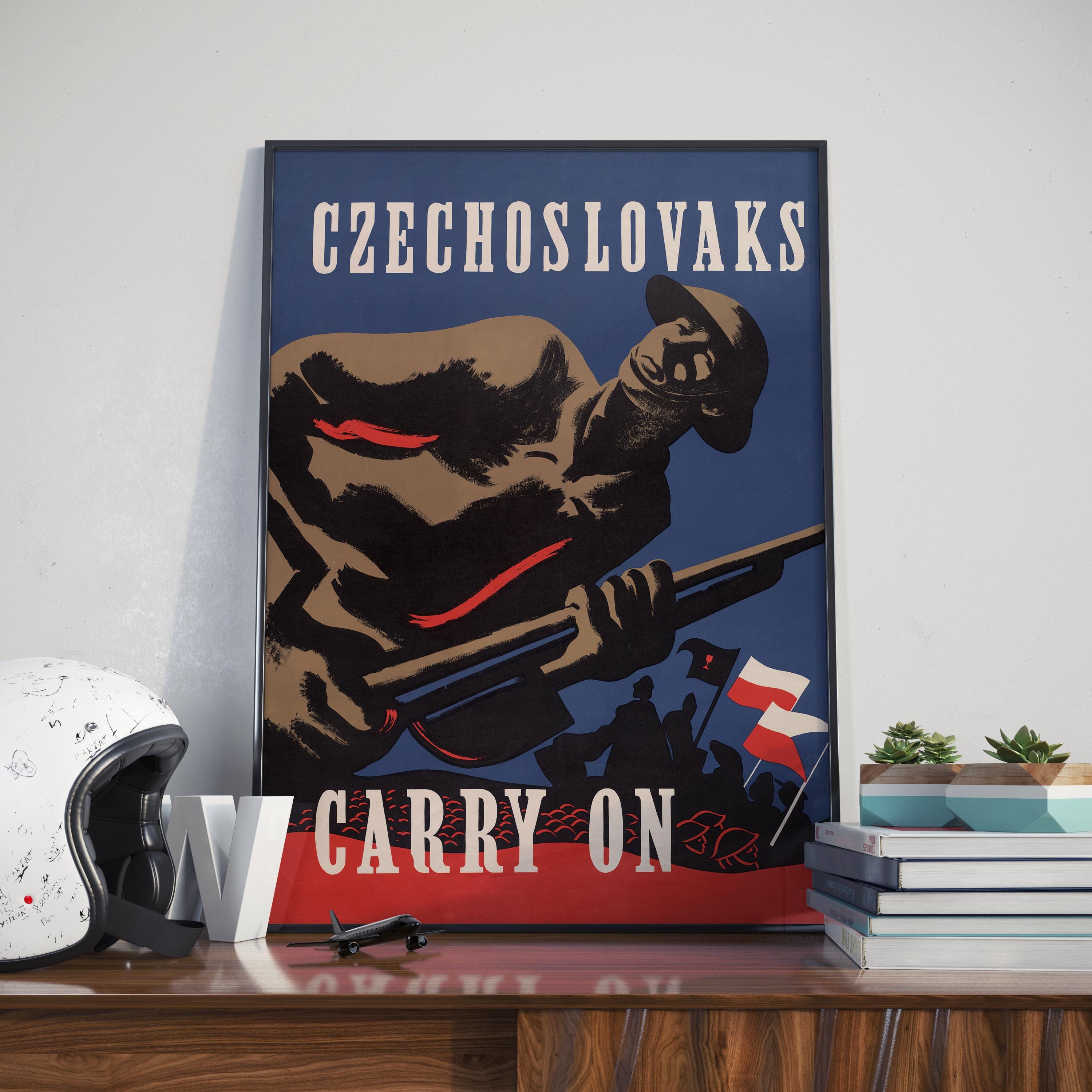 WWII Czechoslovakia Propaganda Poster: Vintage Canvas Art Print - Etsy