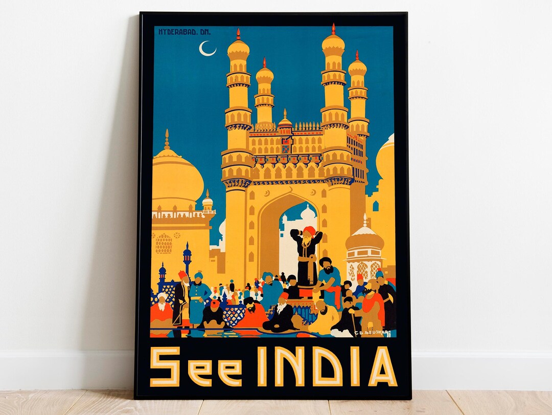 Vintage India Travel Poster Art Print - Etsy