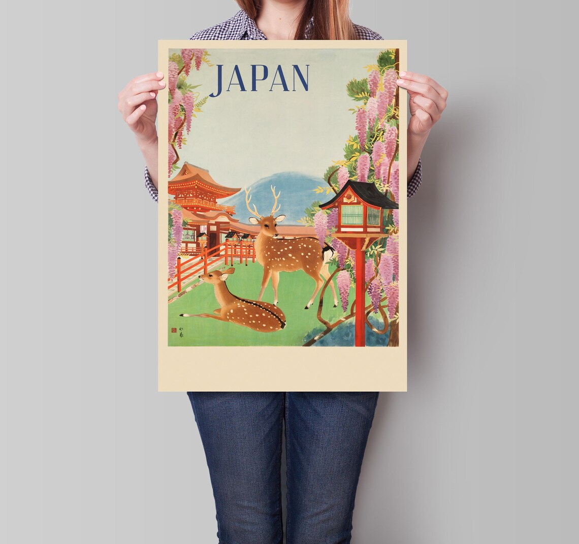 Japan Poster Art Japan Vintage Travel Poster Framed Art | Etsy