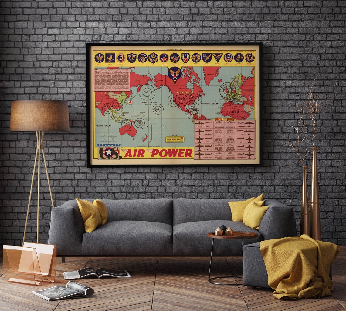 US Air Force Poster WWII Poster WW2 Poster WW2 Map Print | Etsy