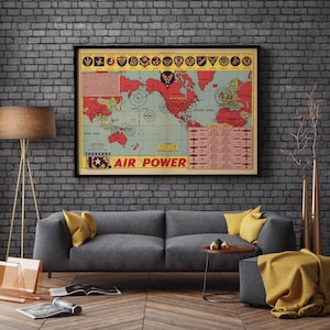 US Air Force Poster| WWII Poster| WW2 Poster| WW2 Map Print| Wall Art ...