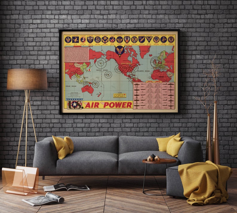 US Air Force Poster WWII Poster WW2 Poster WW2 Map Print | Etsy