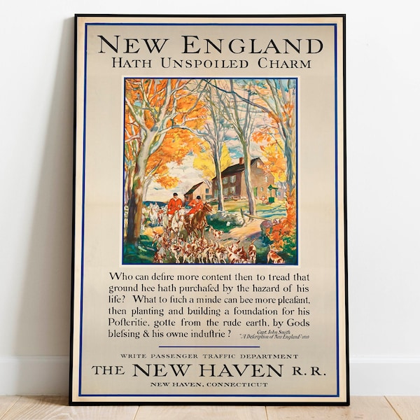 New England Poster - Etsy