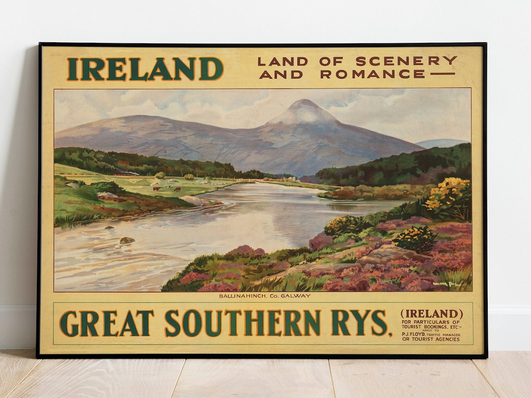 Ireland Poster Vintage| Ireland Vintage Travel Poster| Framed Art| Wall ...