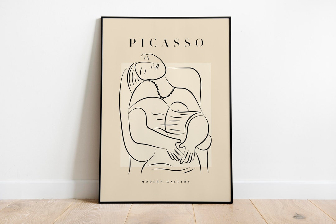 Picasso Line Art Print: Minimalist Framed Canvas Wall Decor - Etsy